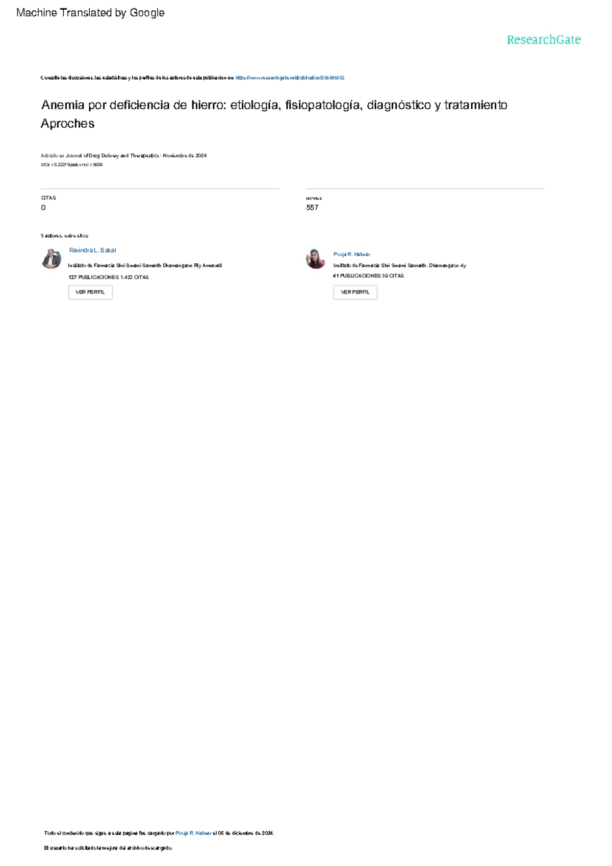 Anemia por Deficiencia de Hierro: Etiología y Tratamiento (JDDT) - Studocu