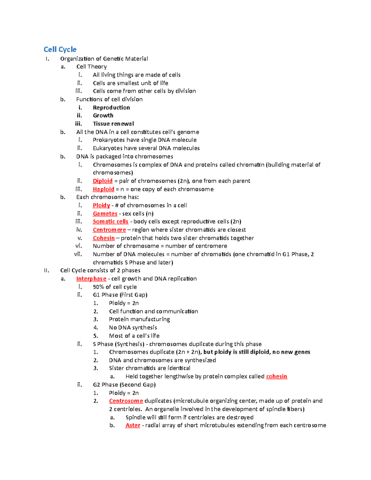BIO 115 - Lecture 10 - Overview of Cell Cycle & Mitosis Processes - Studocu