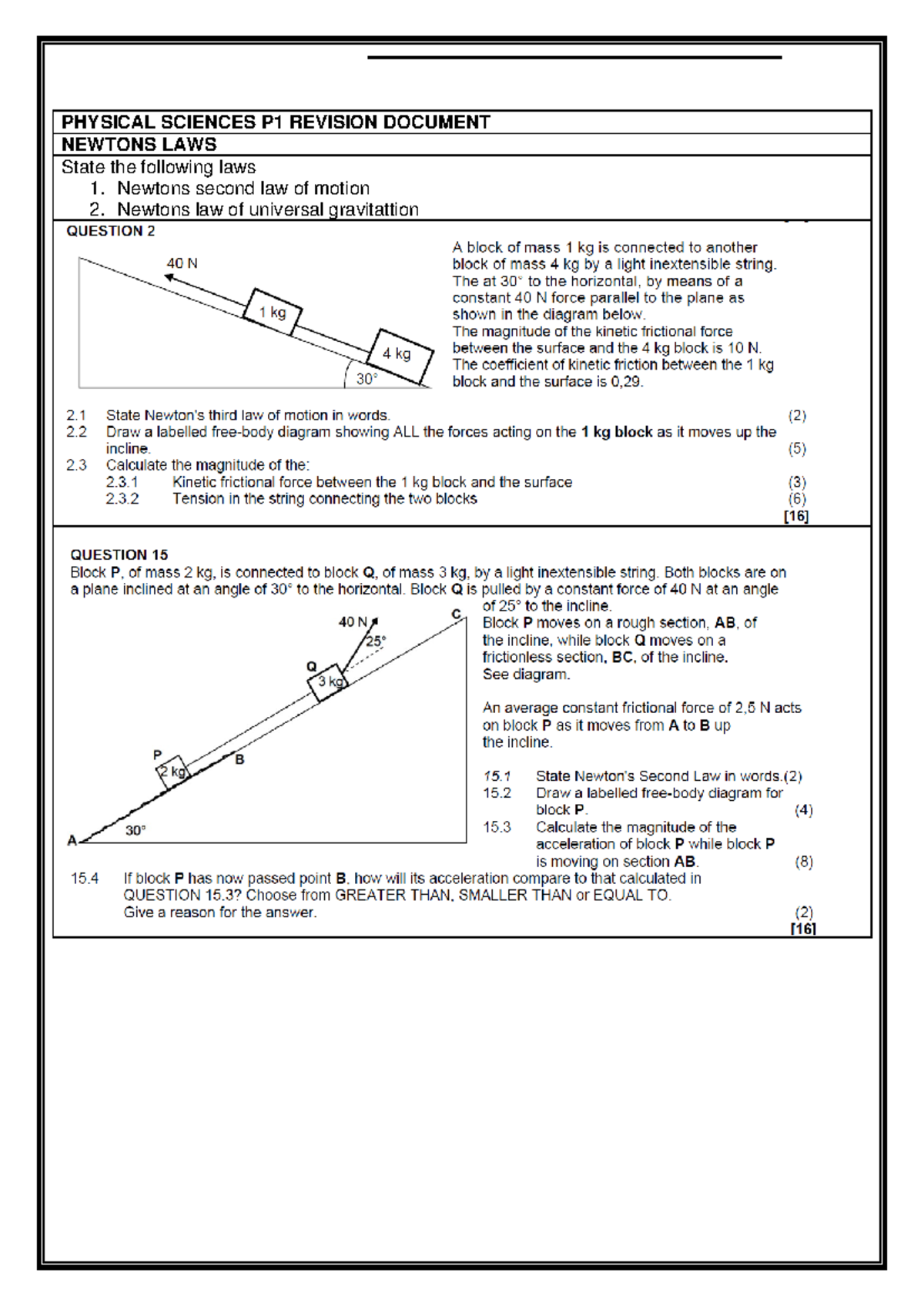 Final Revision Notes for PHYSICAL SCIENCES P1 - 2023 - Studocu