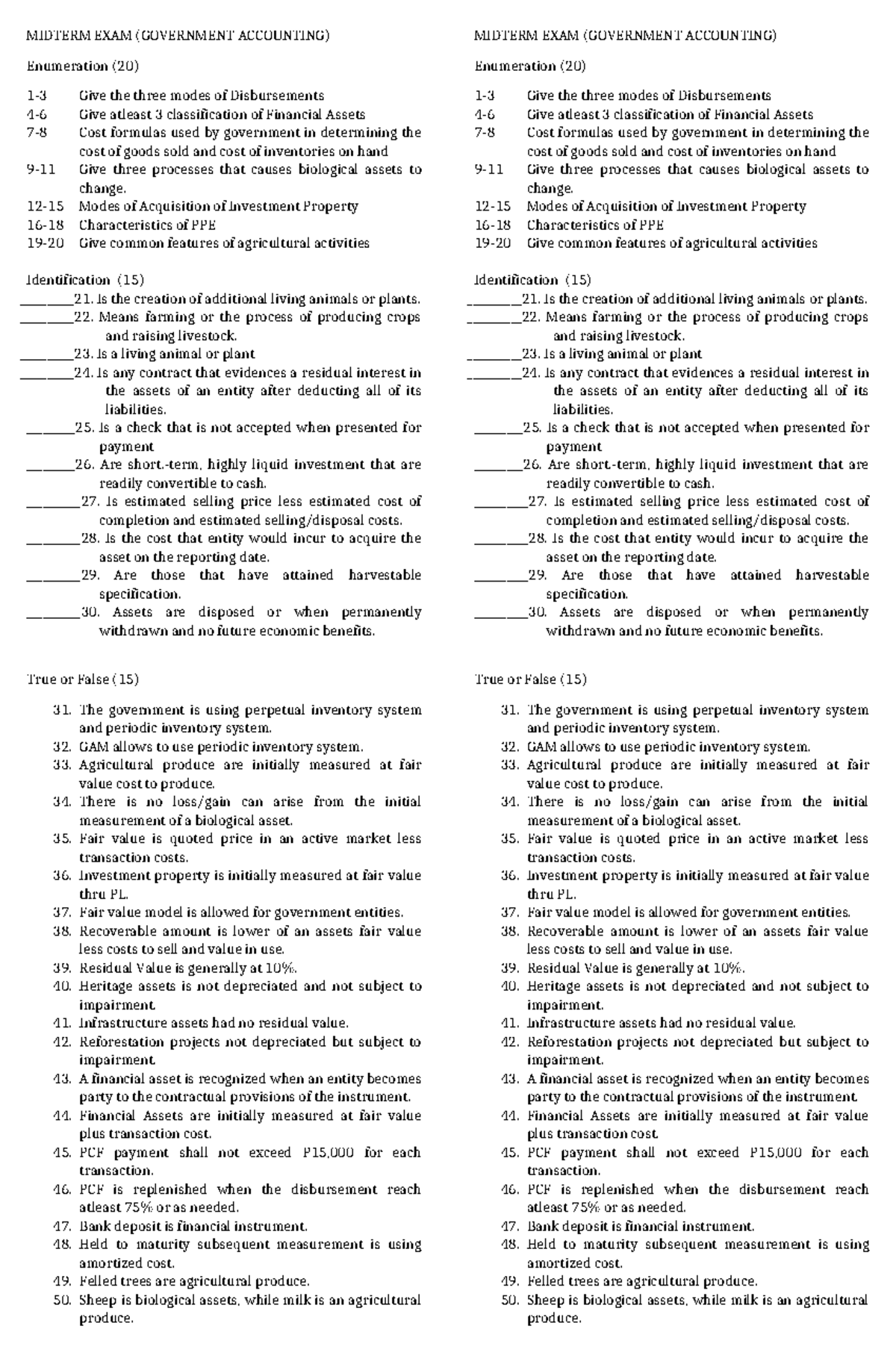 Midterm EXAM 2024 - Government Accounting Insights and Queries - Studocu