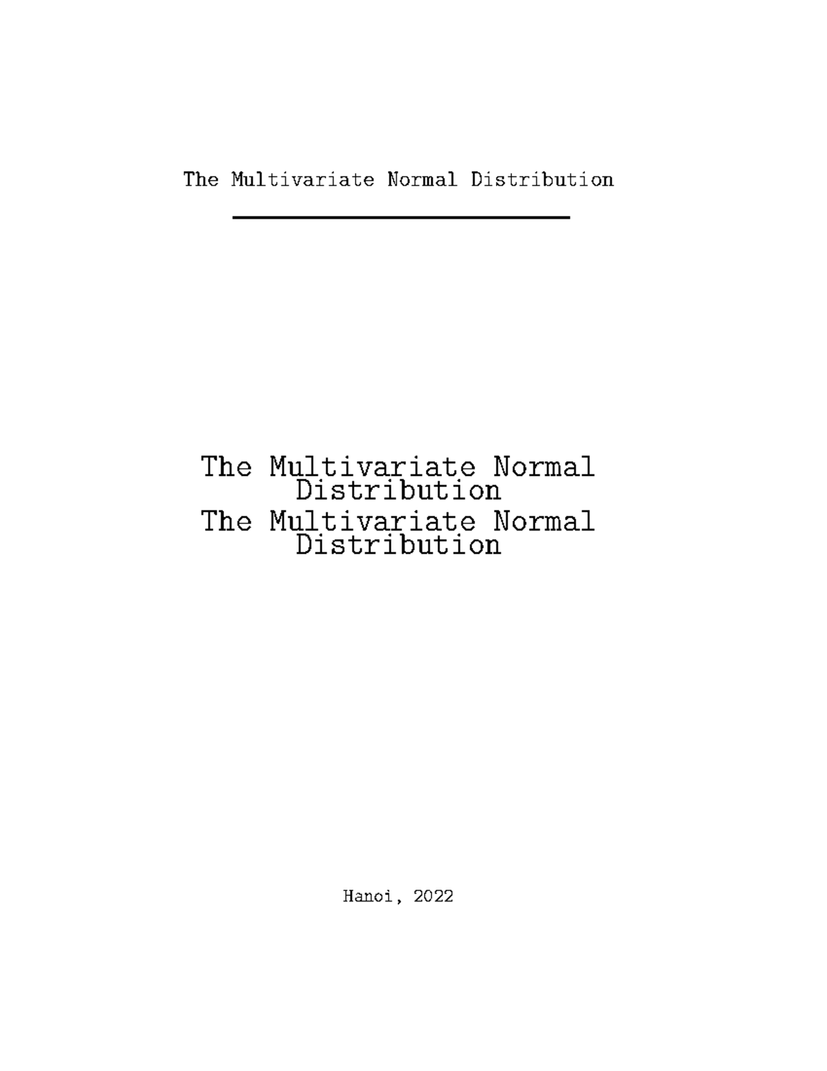 Chapter 4: The Multivariate Normal Distribution - Detailed Analysis ...