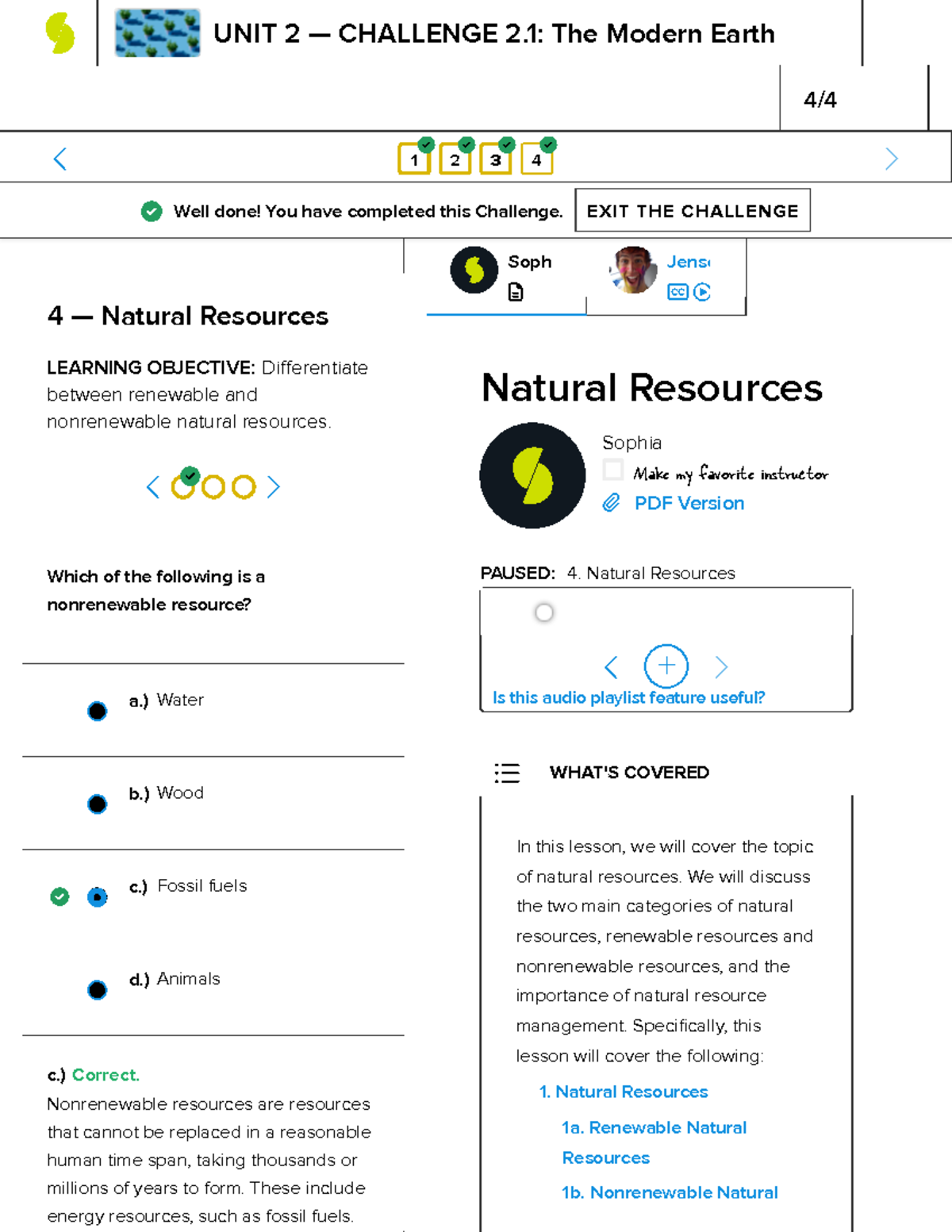 Environmental Science 4 - Challenge 2.1: Natural Resources Overview ...