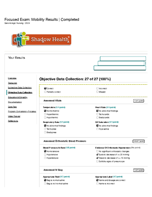 Shadow Health - Patricia Young - Infection - Subjective Flashcards ...