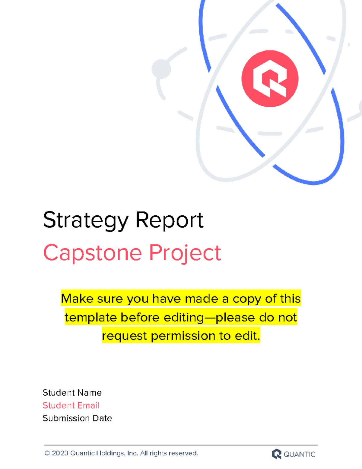 Capstone Project Strategy Report Template for Effective Analysis - Studocu