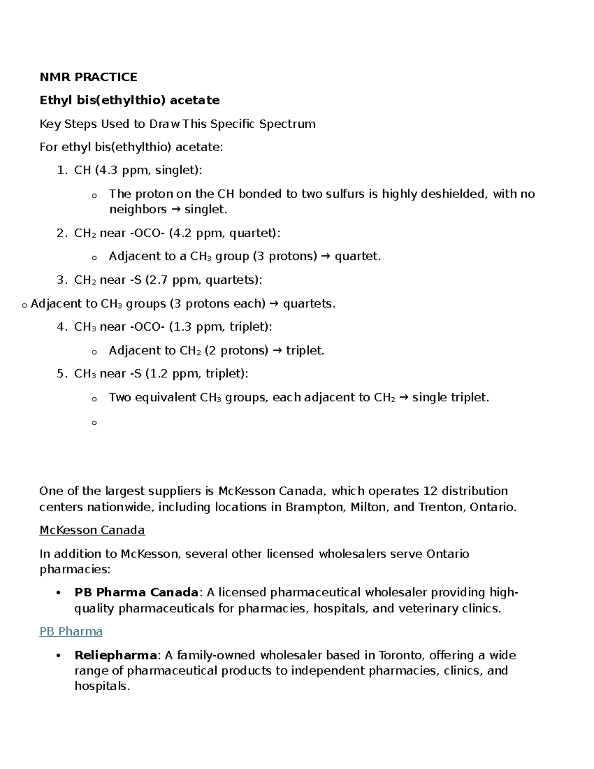 NMR PRACTICE: Key Steps for Ethyl bis(ethylthio) Acetate Spectrum ...