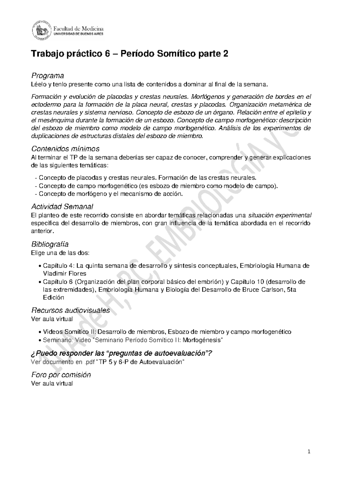 TP 6 - Período Somítico II: Formación de Placodas y Crestas Neurales ...