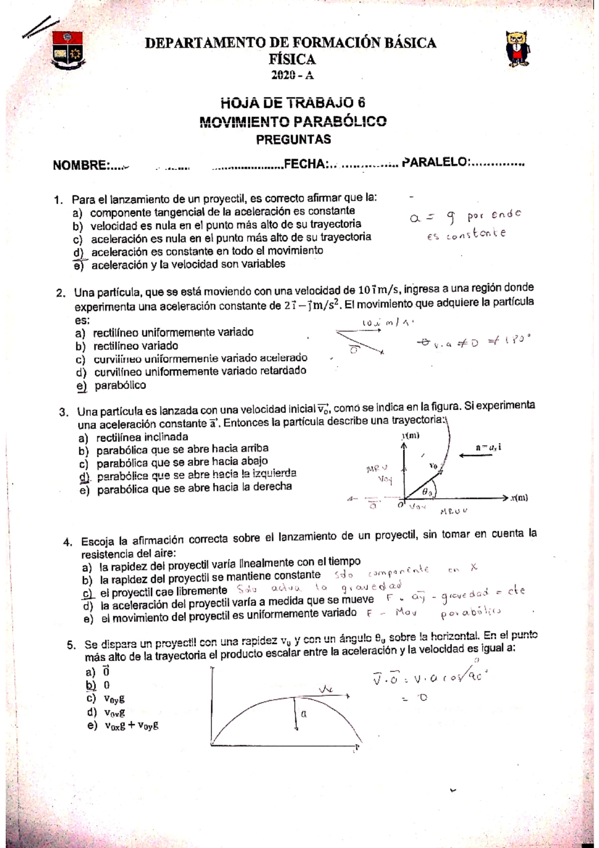 6 Hoja de trabajo Movimiento circular - FÍSICA HOJA DE TRABAJO 6 ...