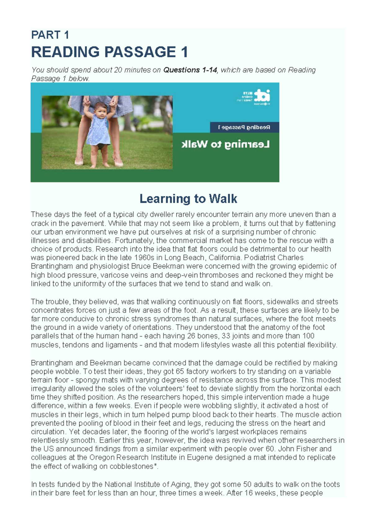 Part 1 - this is a practical test for part 1 in ielts - PART 1 READING ...