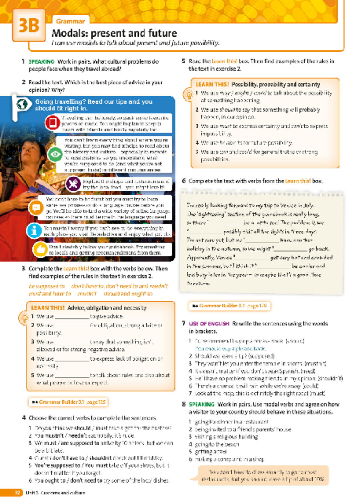 B13- Elearning- UNIT 3BD- Grammar - 3B Grammar Modals: present and future can use modals to talk ...