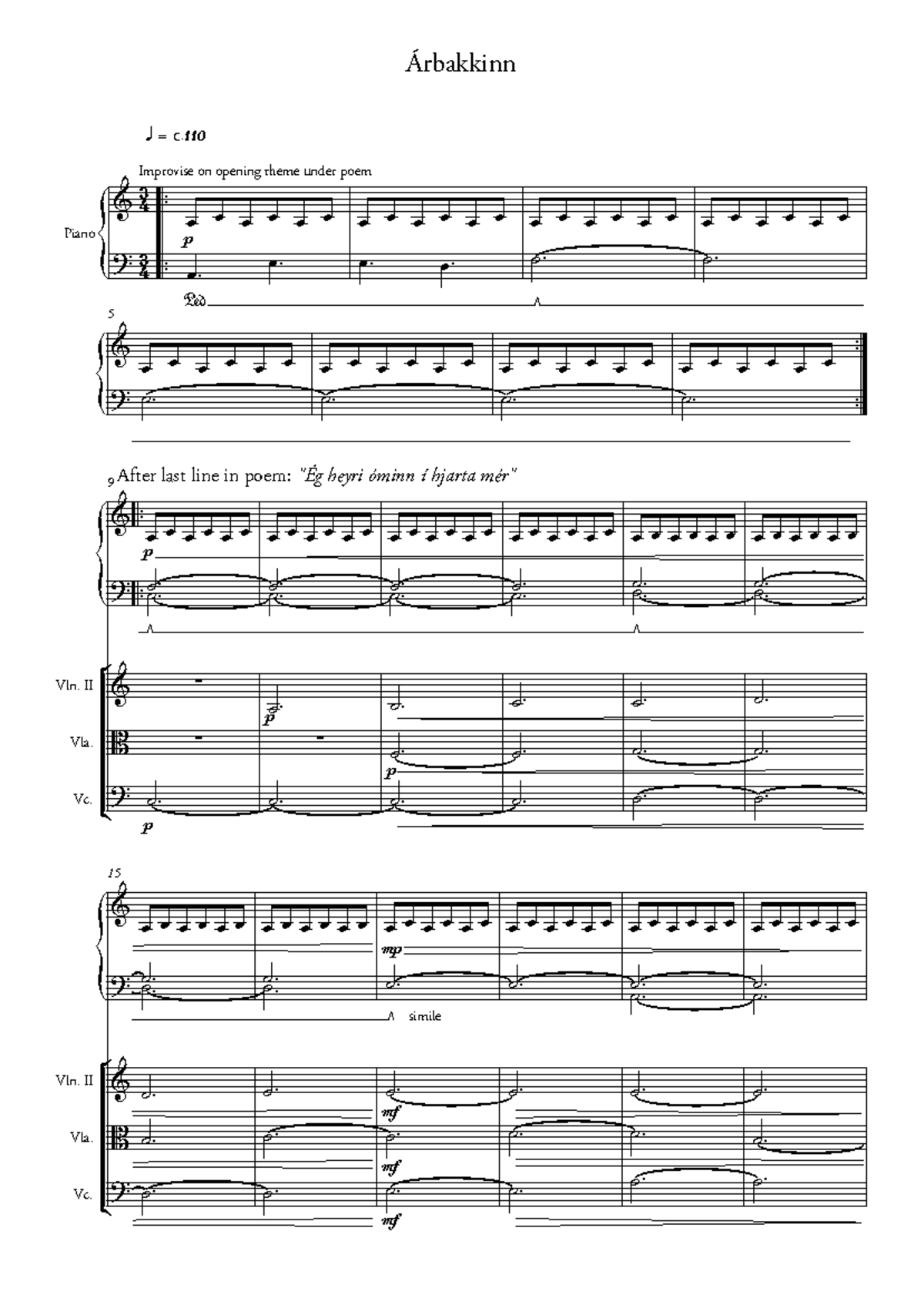 Árbakkinn: Piano Improv. on Poem Theme (Course Code) - Studocu
