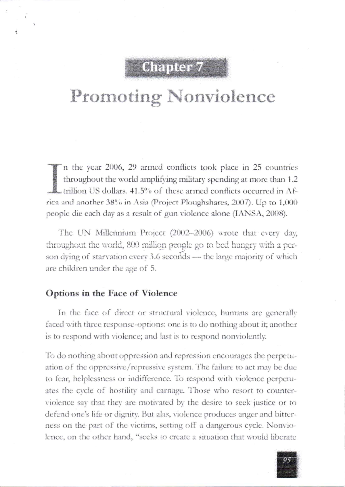 Lesson 8: Promoting Nonviolence in Peace Studies (PEACE 101) - Studocu