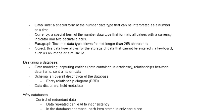 CS101 - Lecture on Special Number Data Types and Database Concepts ...