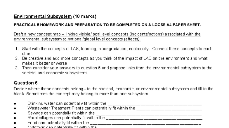 P5 Environmental Subsystem Concept Map & Links to Societal Effects ...