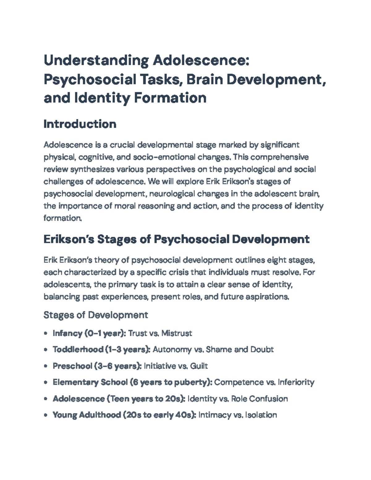 Understanding Adolescence: Psychosocial Tasks and Identity Development ...