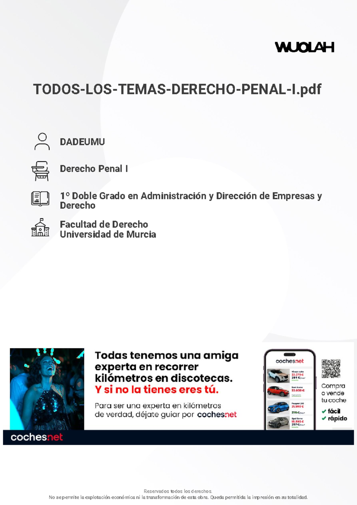 DADEUMU Derecho Penal I: Introducción y Principios Fundamentales - Studocu