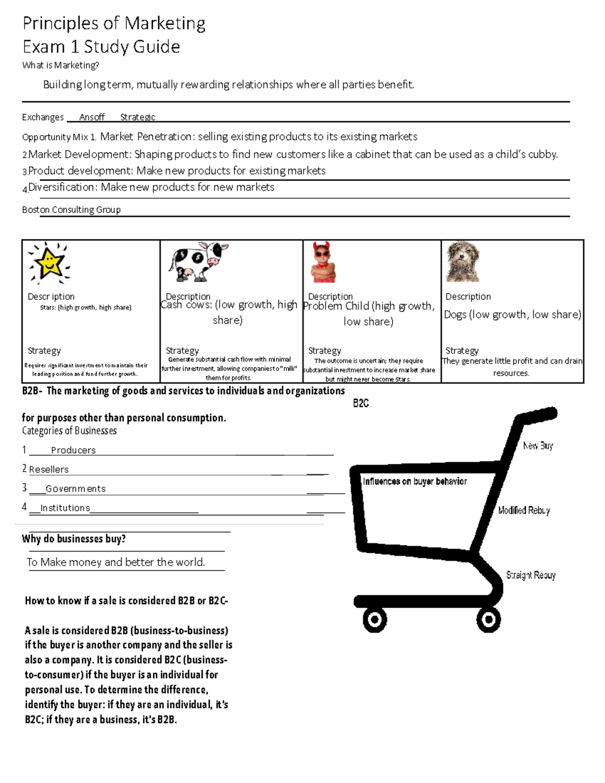 Principles of Marketing MKT 101: Exam 1 Study Guide & Key Concepts ...