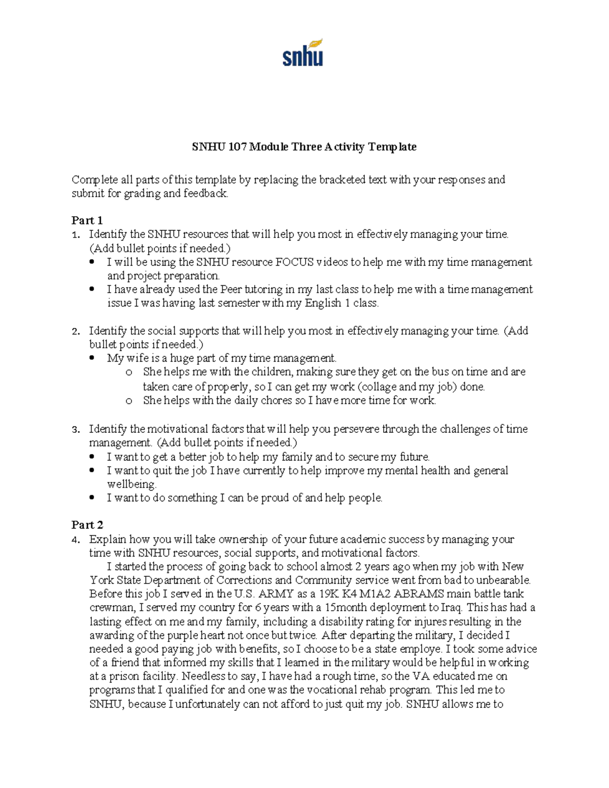 SNHU 107 Module Three Activity Template - SNHU 107 Module Three ...