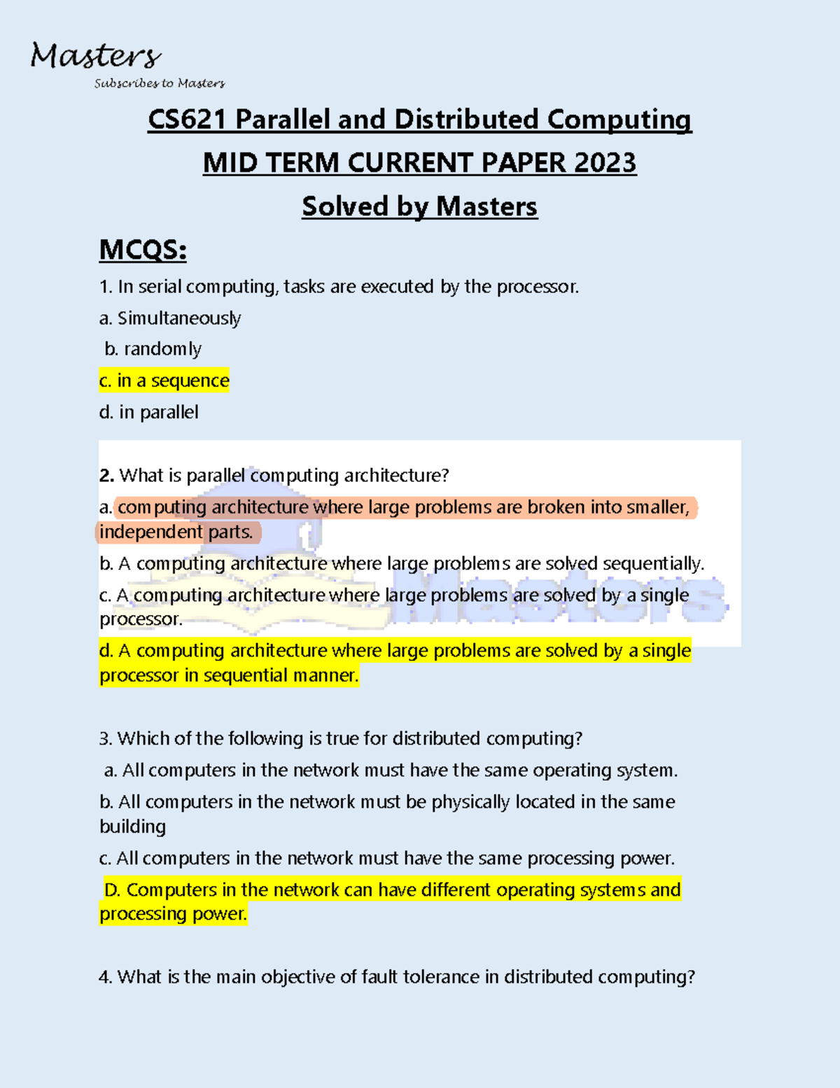 CS621 Mid Term Current Paper 2023 - Solved MCQs and Subjective Notes ...