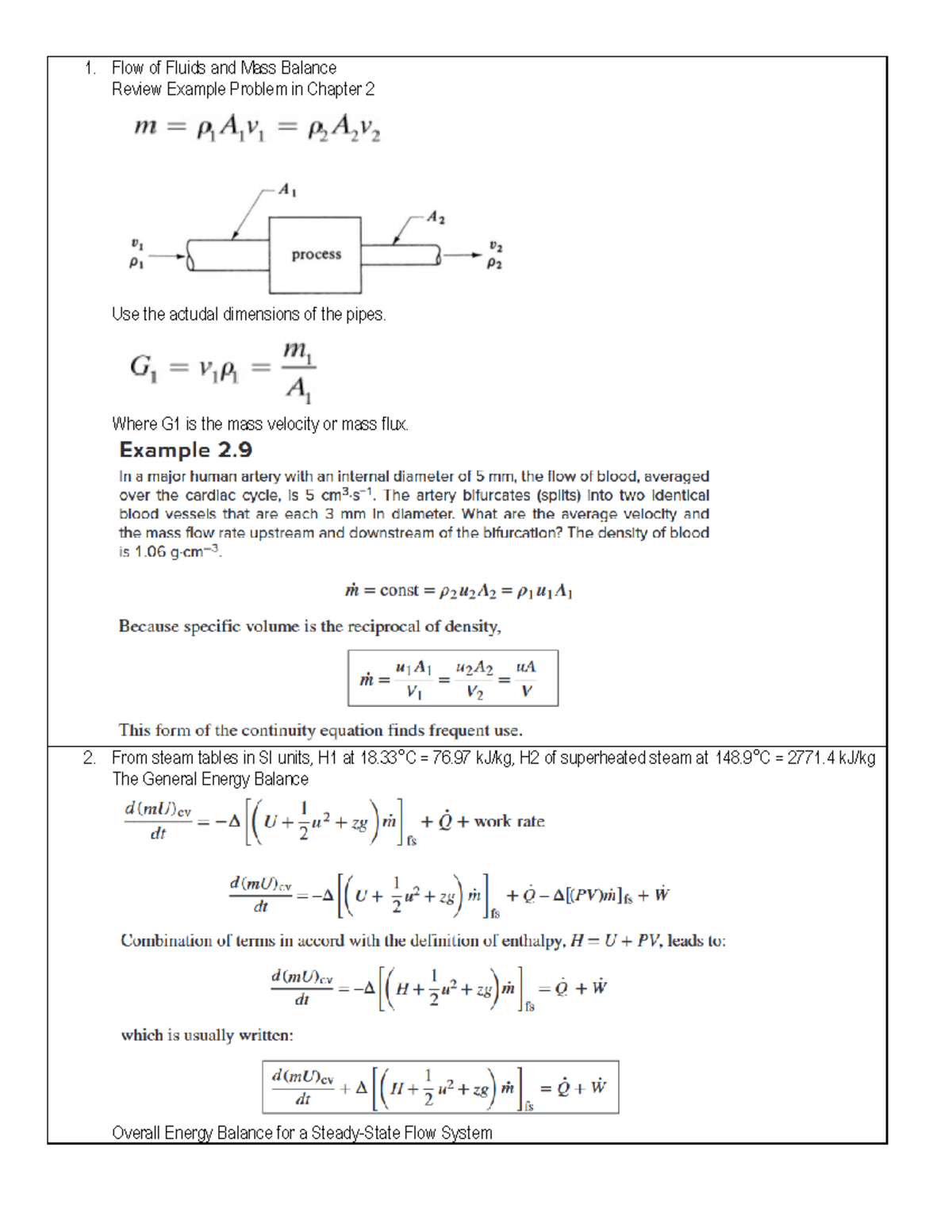 Study Guide For Final Exams - Flow of Fluids and Mass Balance Review ...