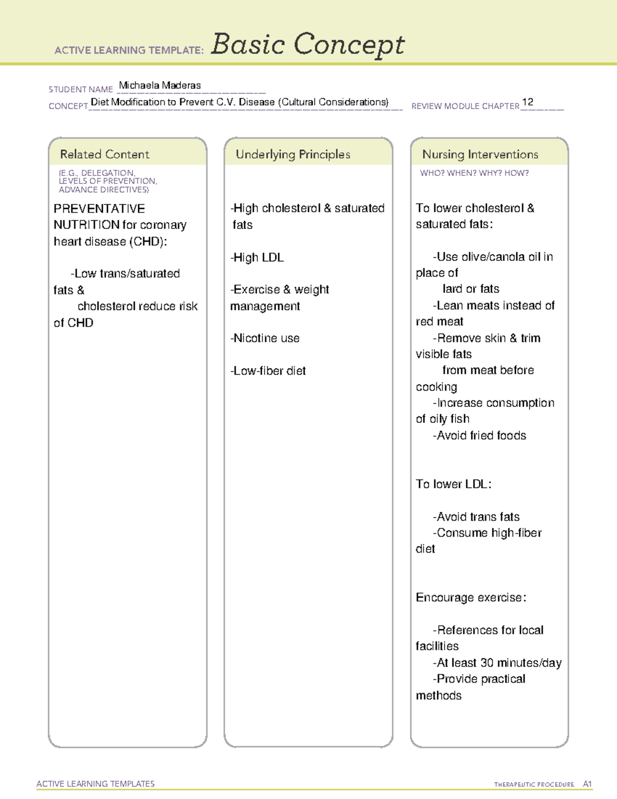 Cardiovascular Disease Nutrition: Basic Concept - ACTIVE LEARNING ...