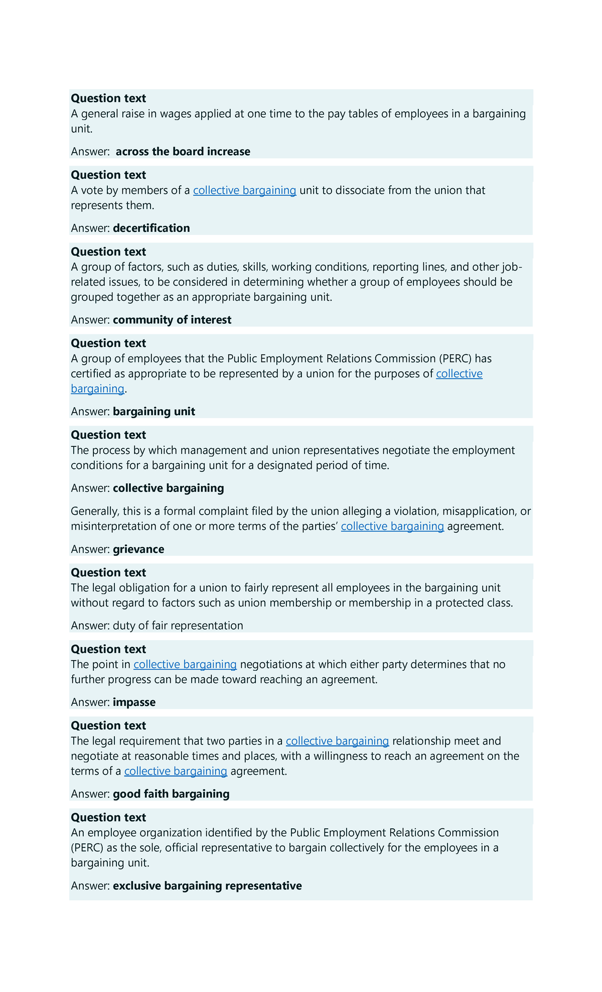 Labor Relations - Key Terms and Concepts for Exam Preparation - Studocu