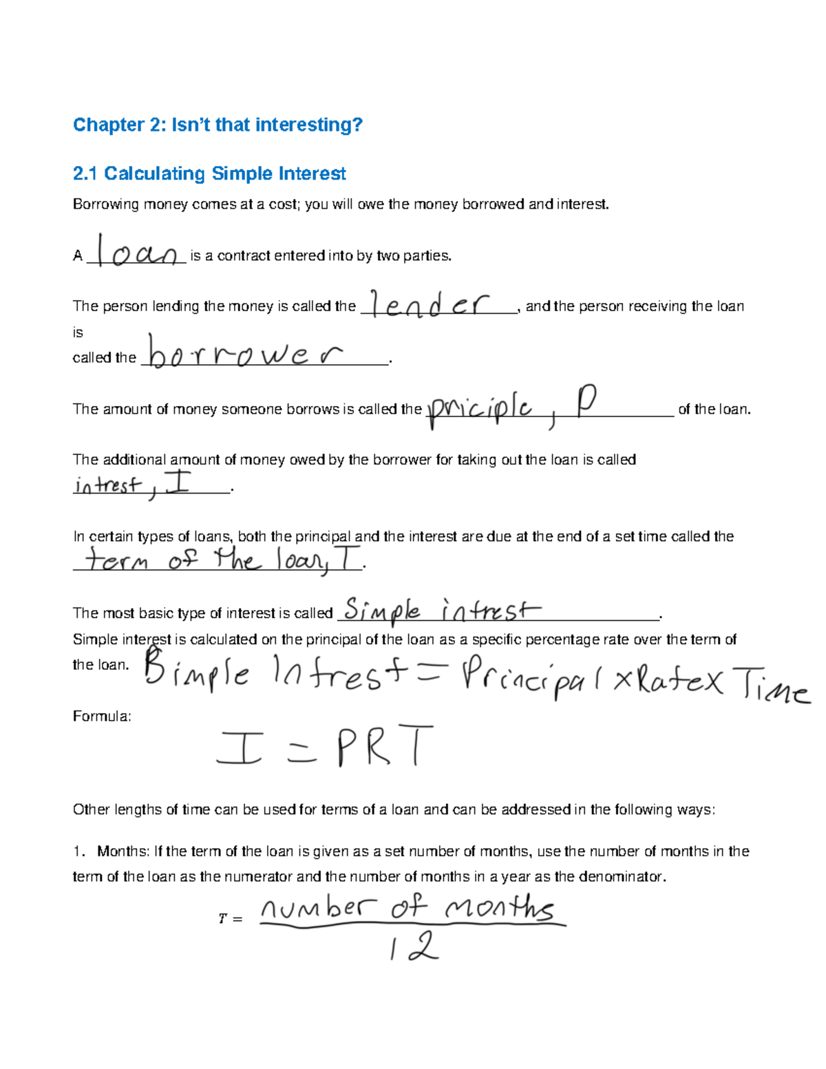 Chapter 2 Student Notes - Chapter 2: Isn’t that interesting? 2 ...