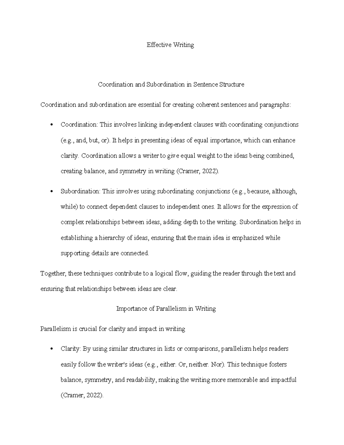 Discussion forum Unit 2 - Effective Writing Coordination and ...