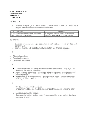 Life Orientation Grade 12 Oct 2020 QP and Memo - Studocu