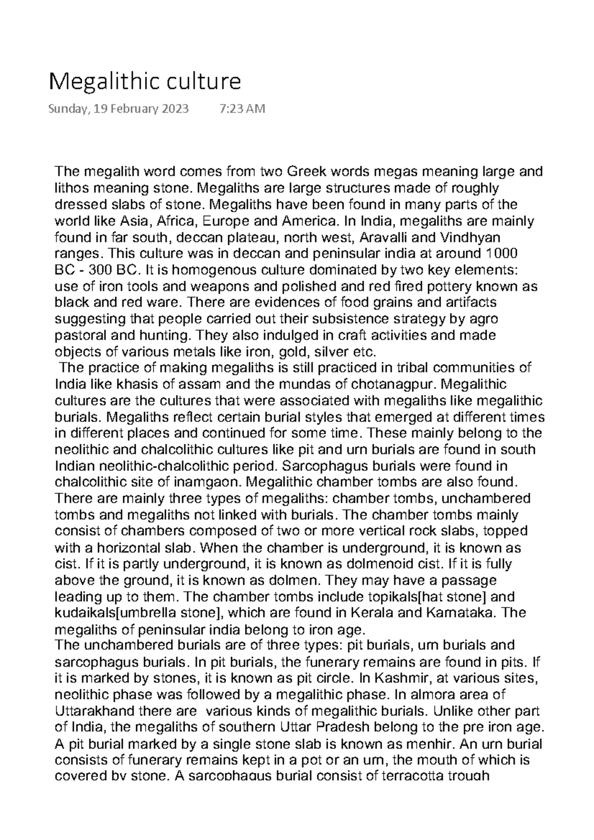 Megalithic culture - The megalith word comes from two Greek words megas ...