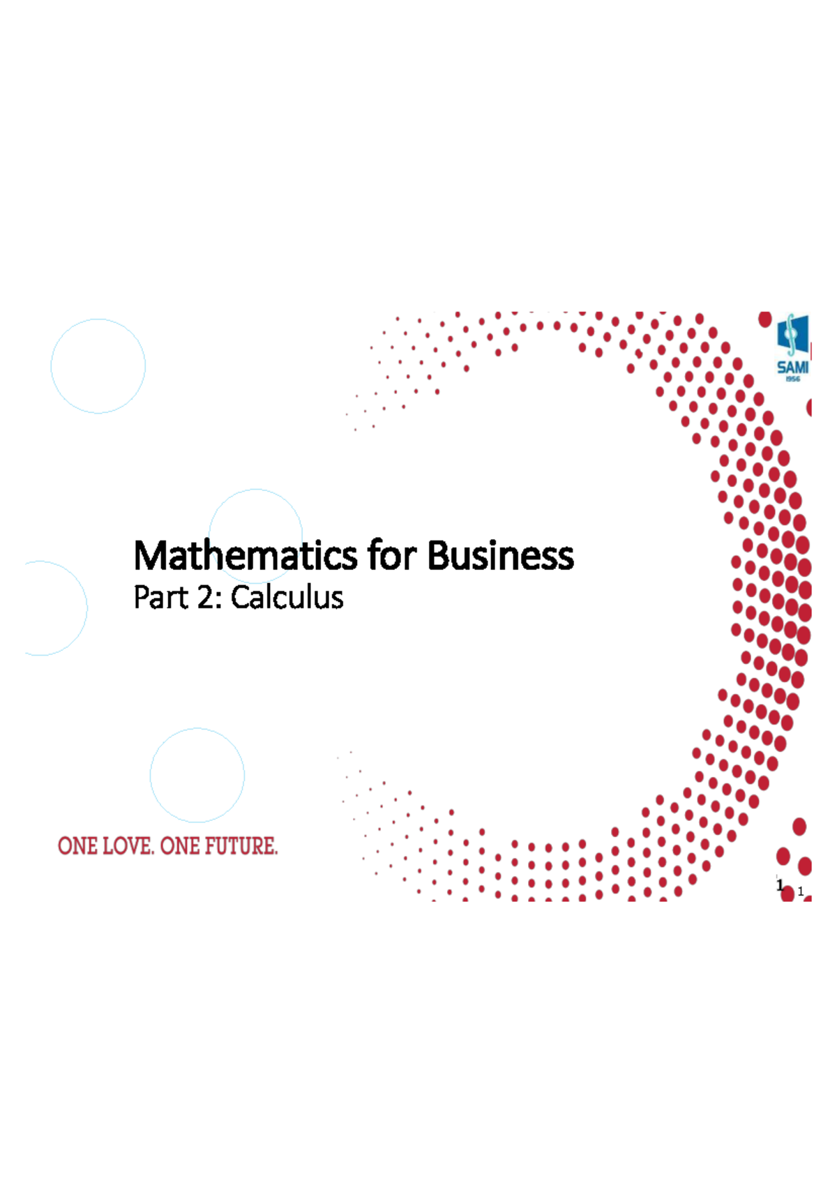 Mathematics for Business (MATH 201): Calculus Functions & Applications ...