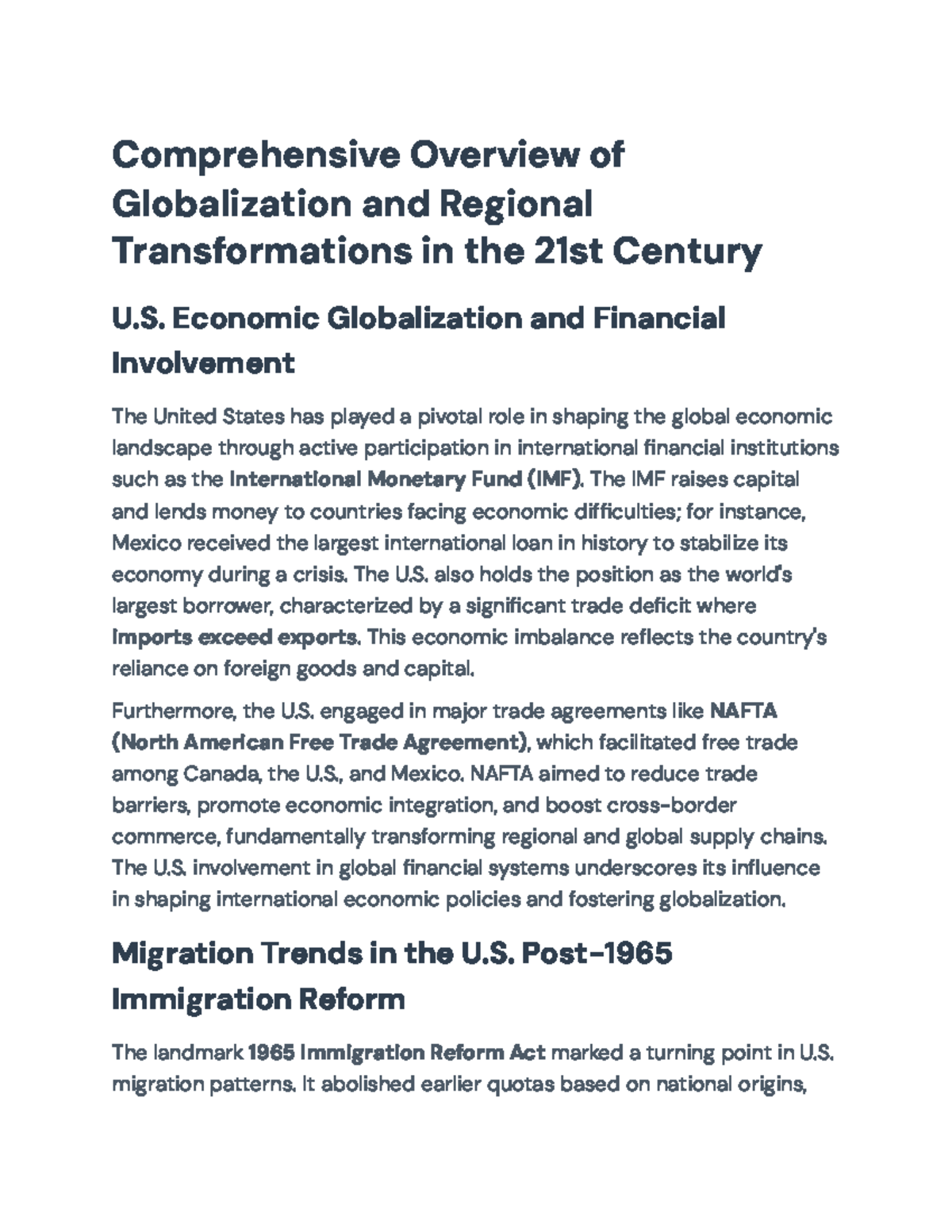 Comprehensive Analysis of Globalization & Regional Challenges (2023 ...