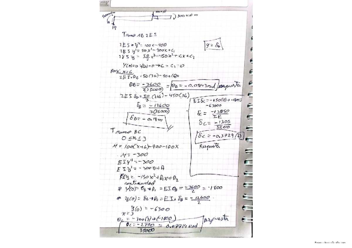 900MLAM 100KN Tramo AB2ES 2ES Analysis and Calculations - Studocu