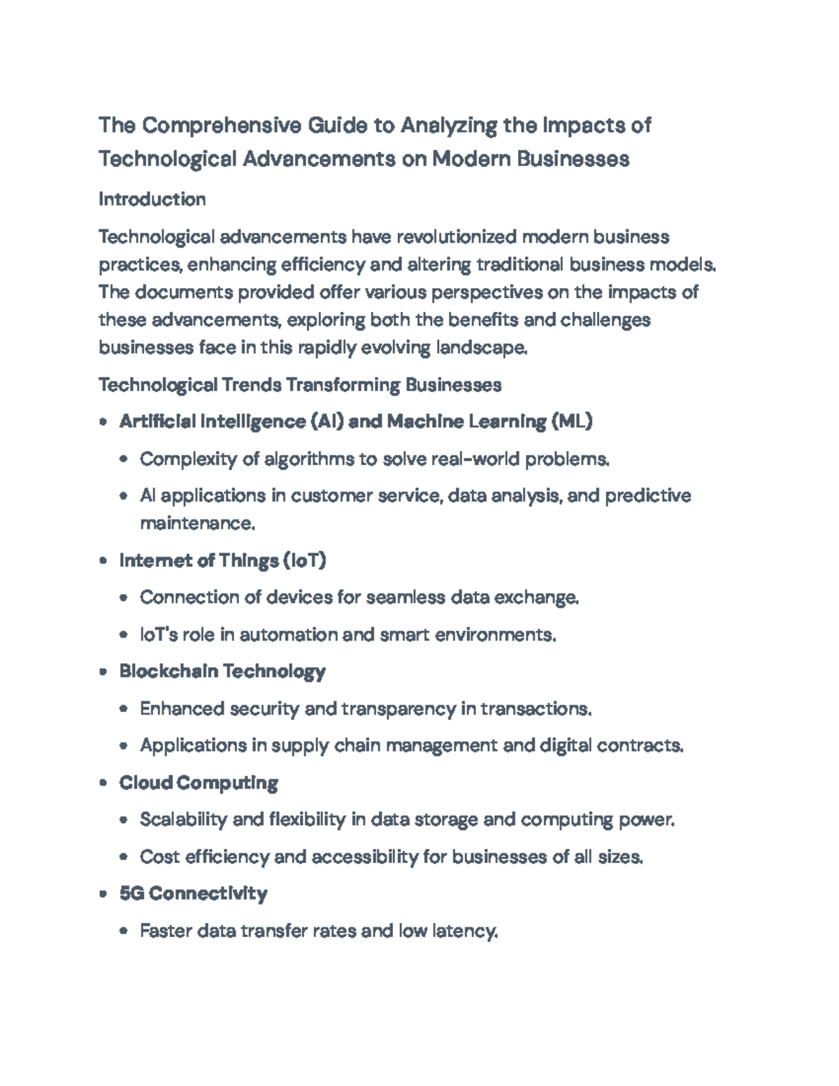 Technological Advancements Impact on Modern Businesses: A Comprehensive ...