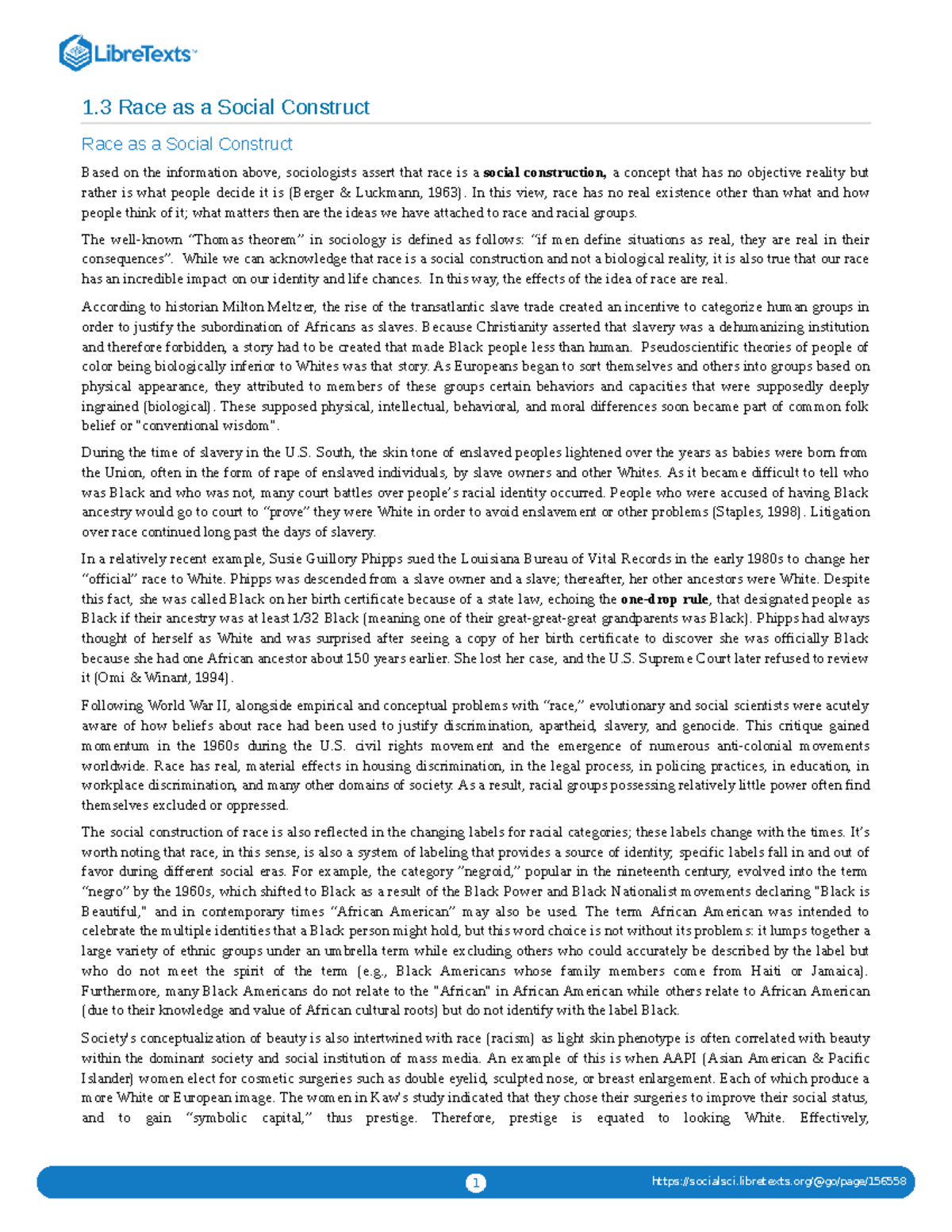 SOC 106: Understanding Race as a Social Construct in Society - Studocu