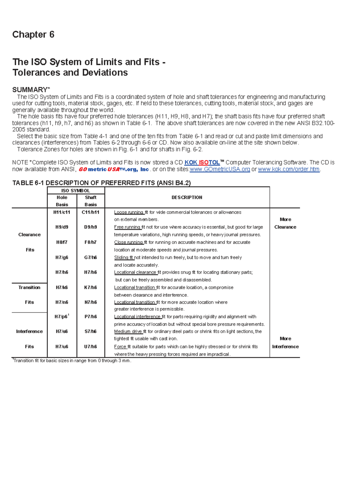 Chapter 6: The ISO System of Limits and Fits (Tolerances & Deviations ...