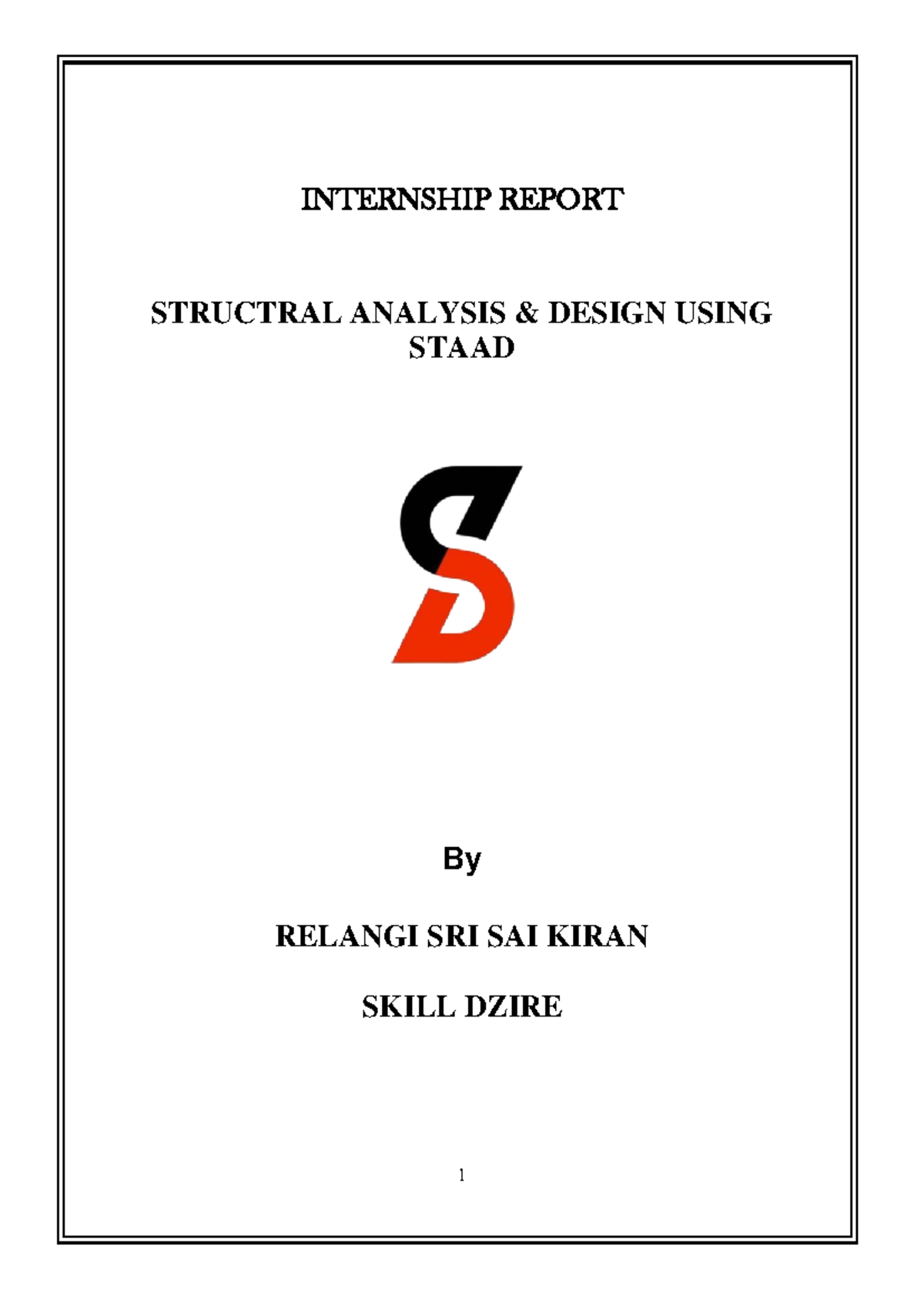 STAAD PRO Internship Report - Civil Engineering (B.Tech) Insights - Studocu