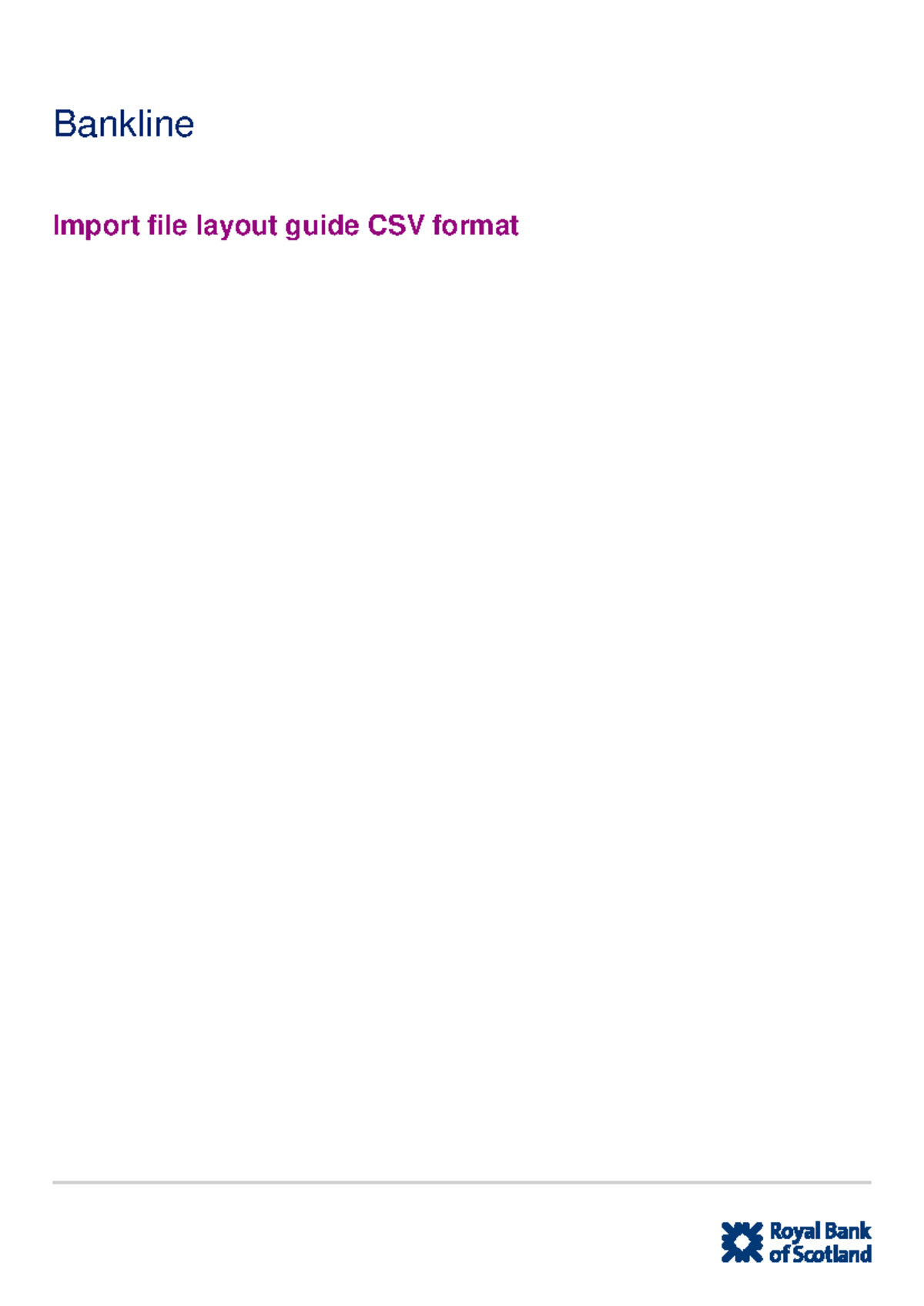 Bankline Import File Layout Guide CSV Format RBS - Studocu