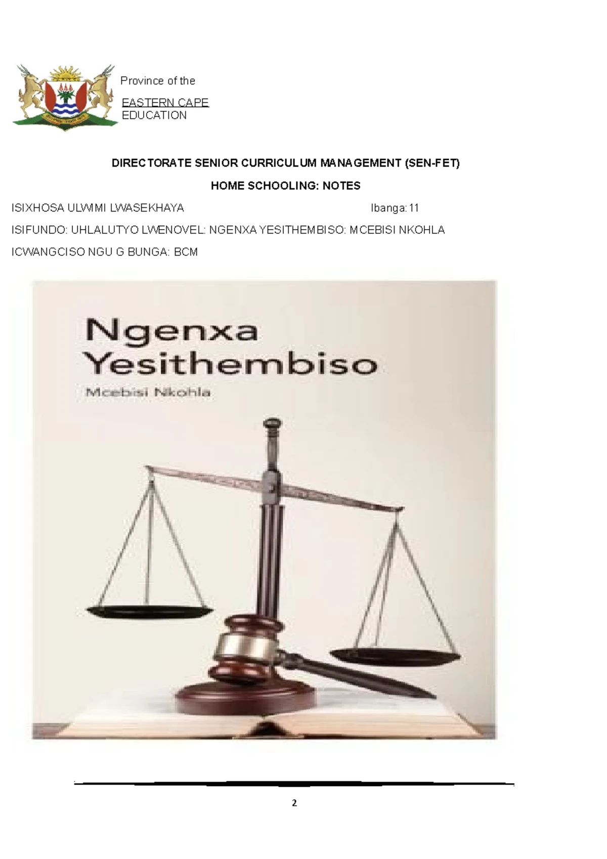 Grade 11 Xhosa P2 2023 - Past Paper Study Guide - Studocu