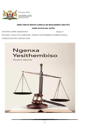 [Solved] Yintoni inkolo - IsiXhosa - Home Language - Mandatory - Studocu