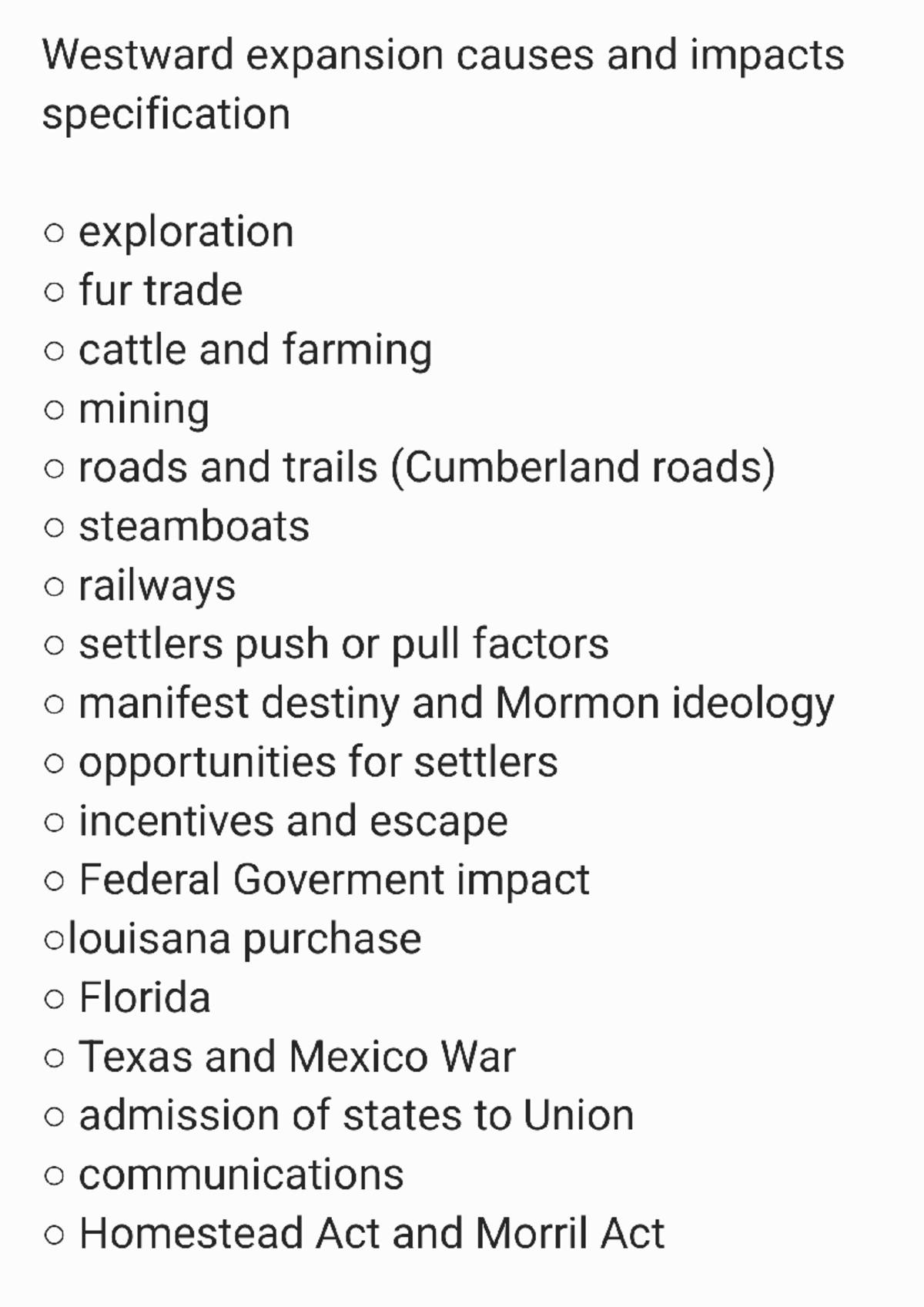 HIST101 Westward Expansion: Causes and Impacts Notes - Studocu