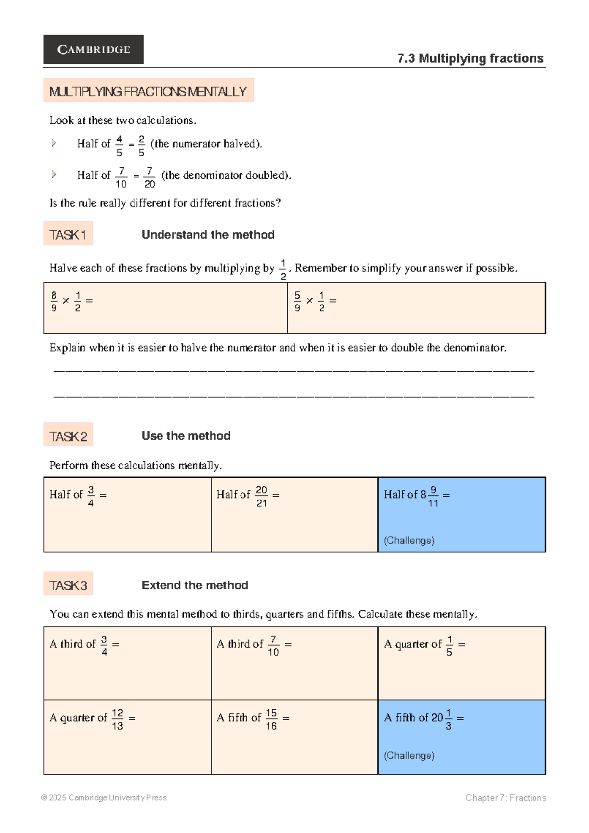 Multiplying Fractions Mentally: Chapter 7 Guide - Studocu