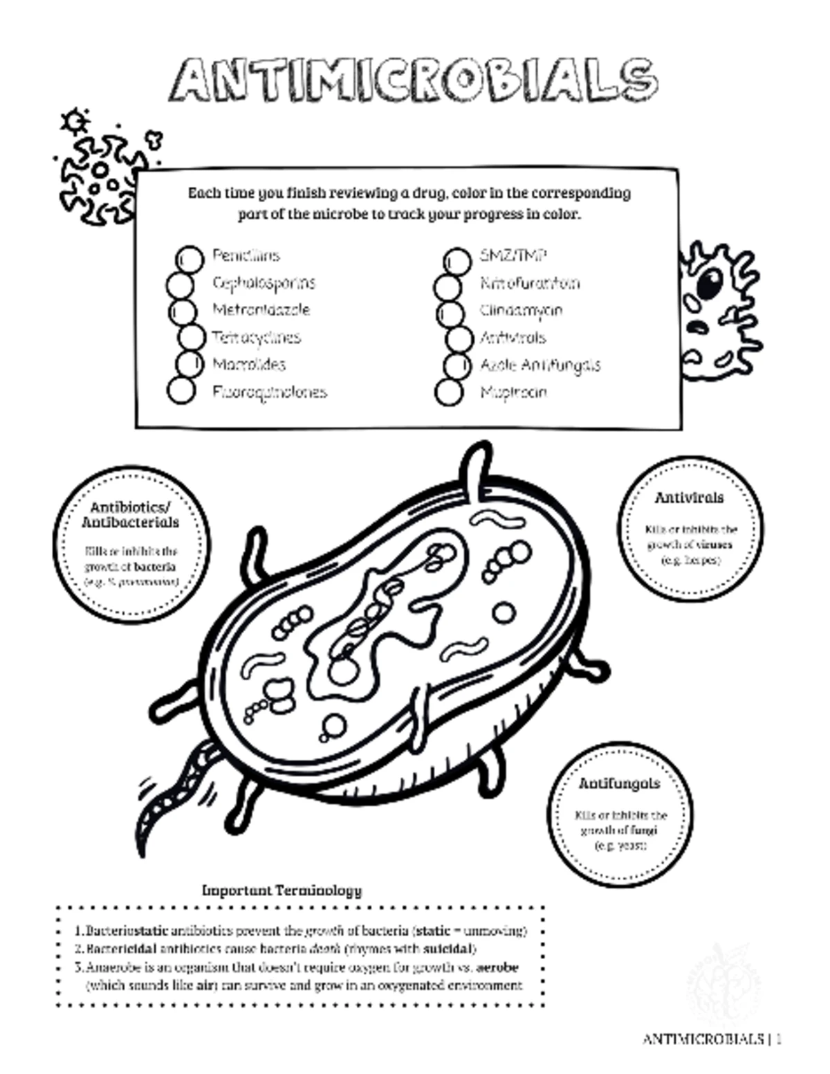 Pharm Coloring Guide: Antimicrobials & Beta Blockers Overview - Studocu