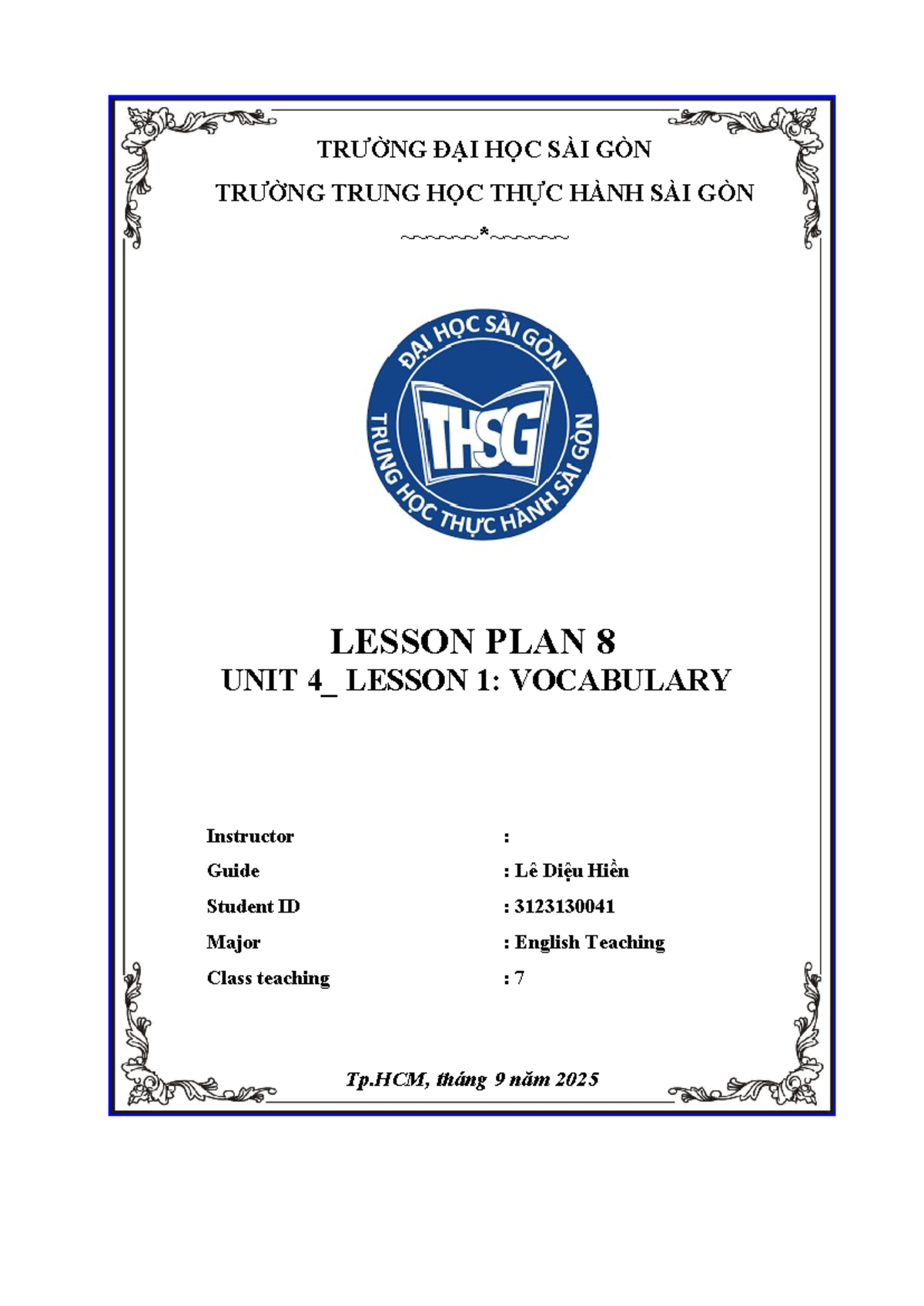 TRƯỜNG ĐẠI HỌC SÀI GÒN GRADE 8 UNIT 4 LESSON PLAN: VOCABULARY - Studocu