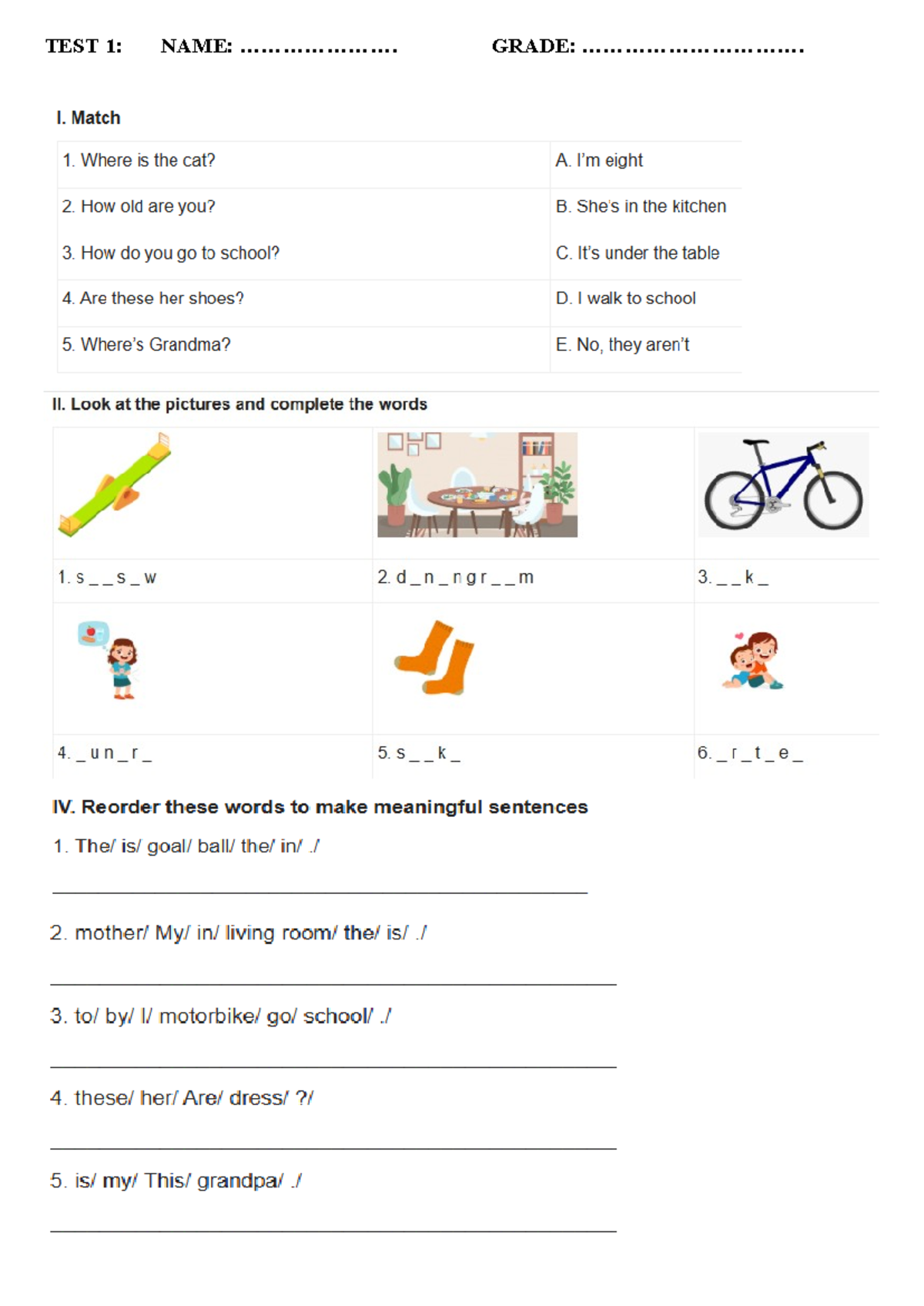 ÔN TẬP: TEST 1 & 2 - Enhance Your Speaking Skills - Studocu