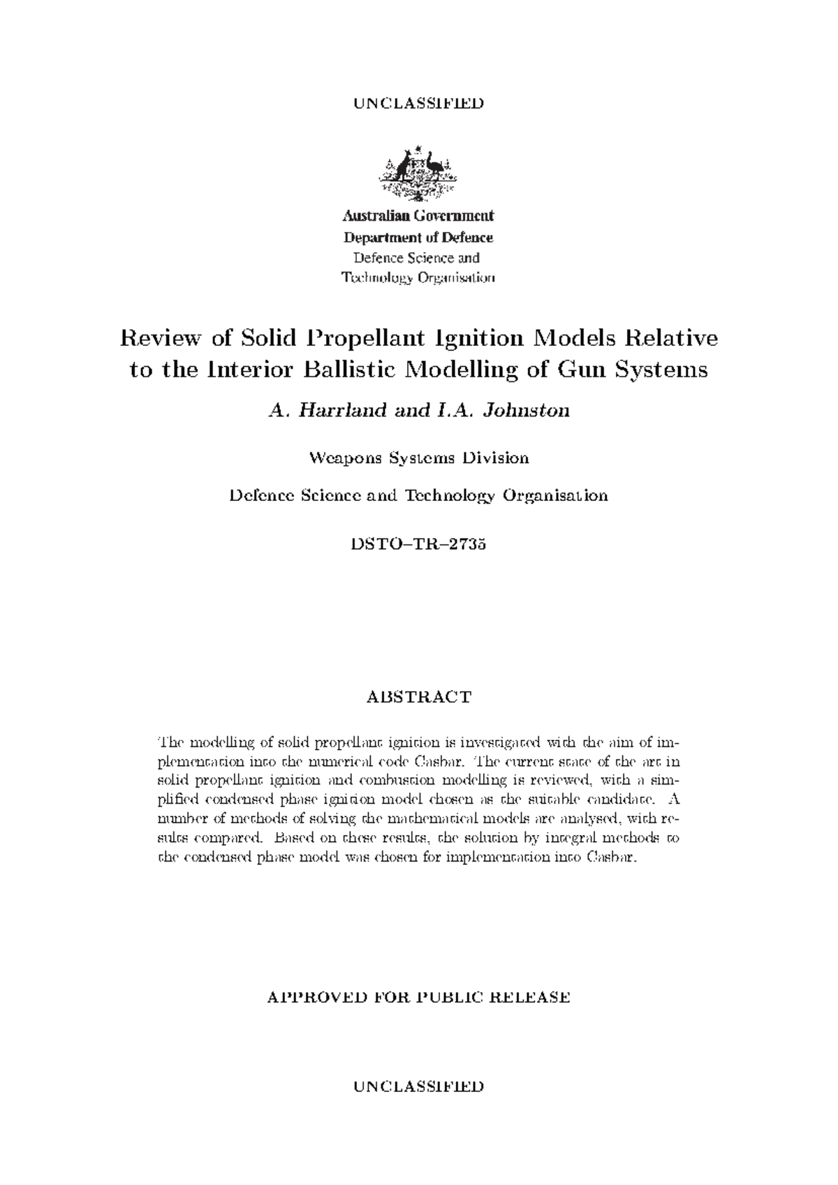 DST-Group-GD-1022: Review of Solid Propellant Ignition Models for Gun ...