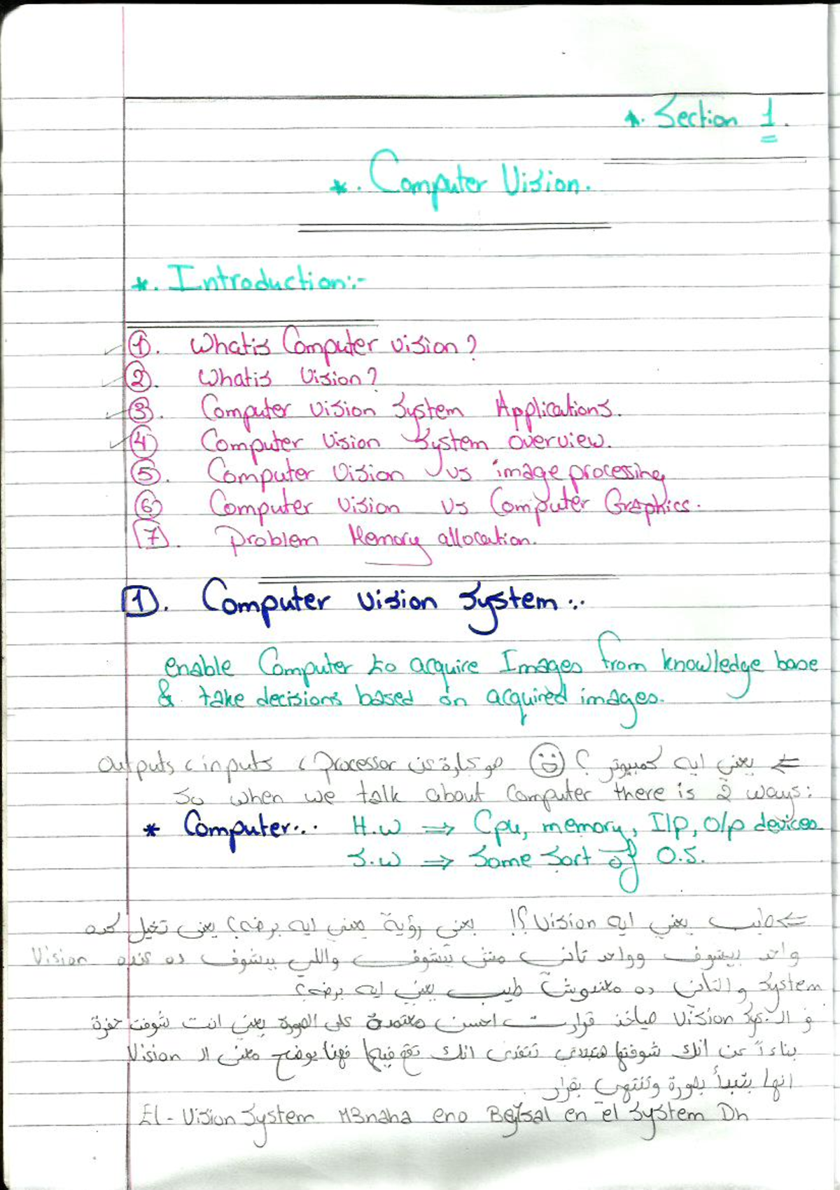 Computer Vision - Section 1. Computer Vision. 1 Whatis Computer vision ...