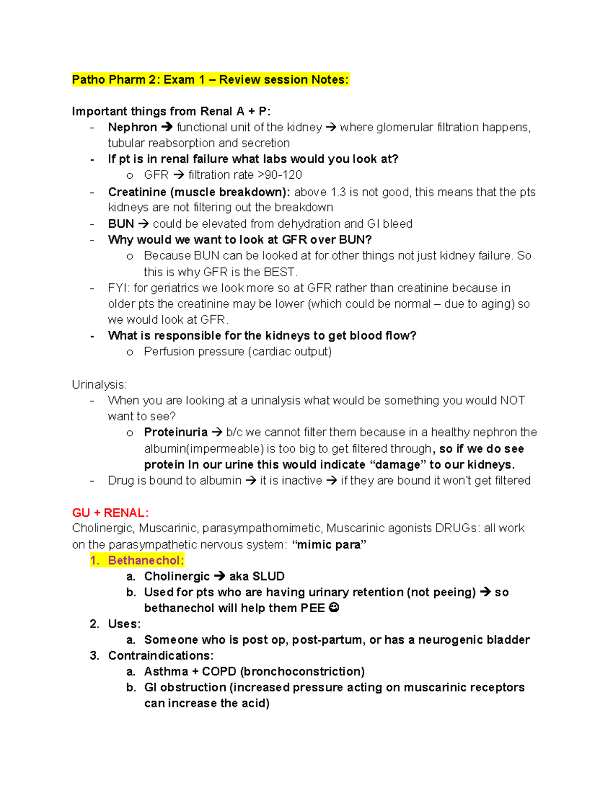 Exam 1- Patho 2 Review Session - Patho Pharm 2: Exam 1 – Review session ...