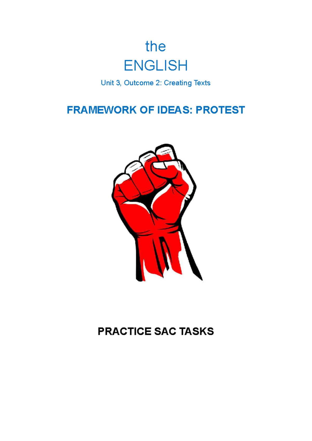 ENGLISH Unit 3: Protest Practice SAC Tasks Booklet 2025 - Studocu