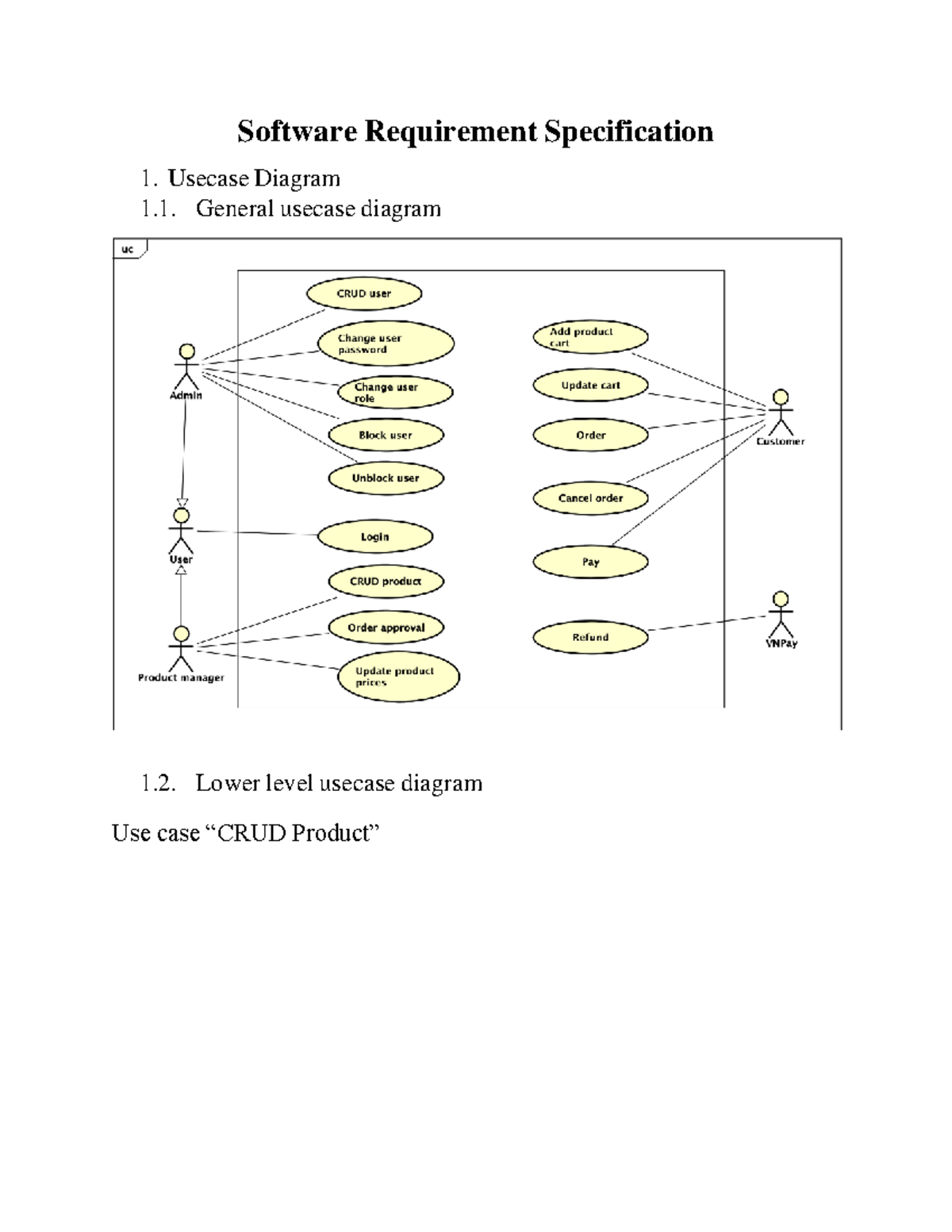 Software Requirement Specification: Use Case Diagrams & Details - Studocu