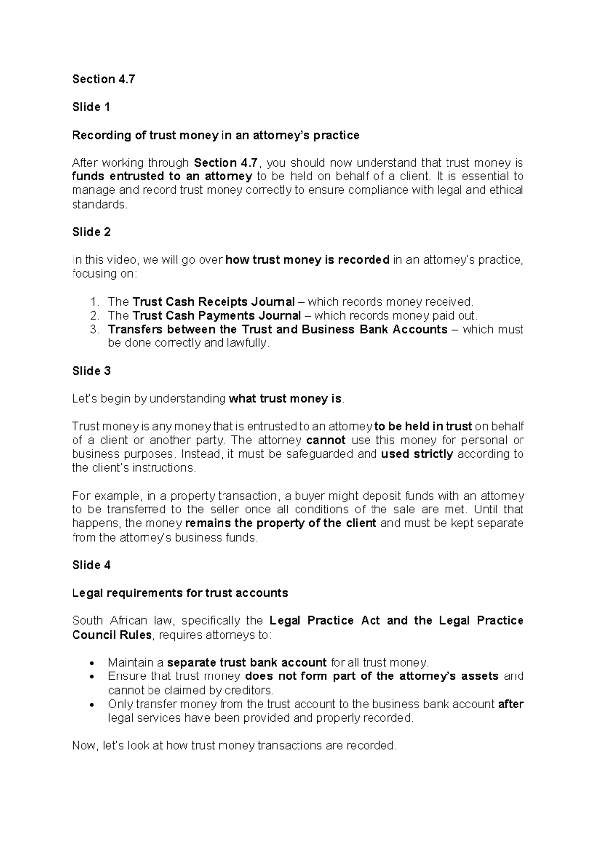 Recording Trust Money: Understanding Trust Accounts in Legal Practice ...
